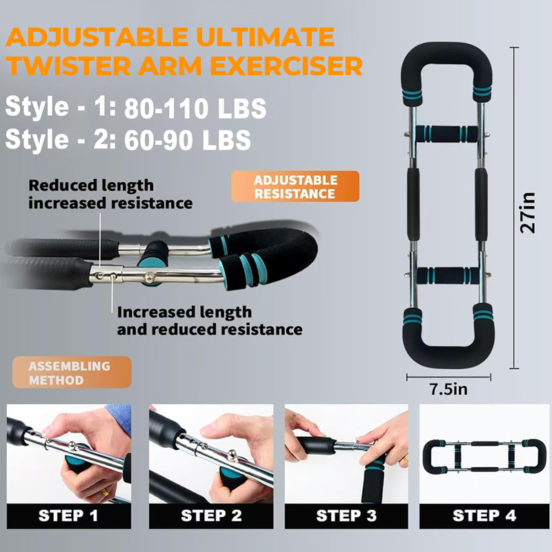 Adjustable weight bar for arm trainers, arm and torso strength traini ...